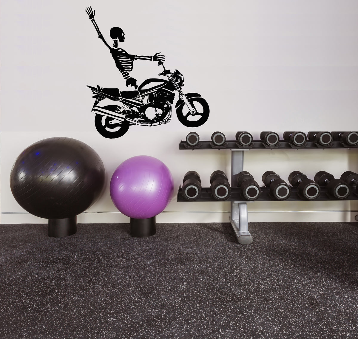 Vinyl Wall Decal Ghost Biker Gang Motorcycle Halloween Bike Stickers M ...