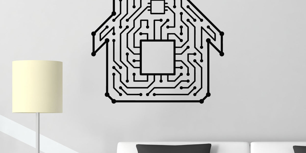 Vinyl Wall Decal Smart Home House Chip Technology Geek Art Stickers Mu ...
