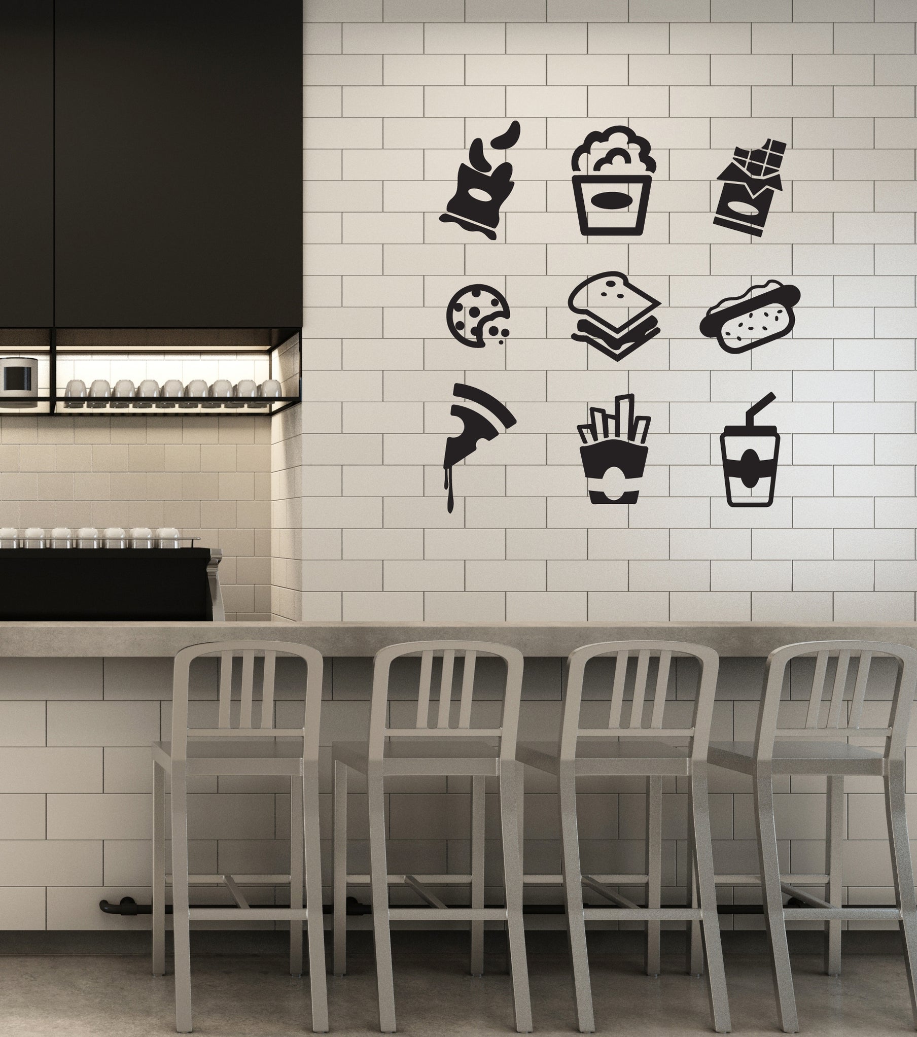 Vinyl Wall Decal Snack Bar Dining Room Kitchen Street Food Stickers Mu ...