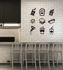 Vinyl Wall Decal Snack Bar Dining Room Kitchen Street Food Stickers Mu ...