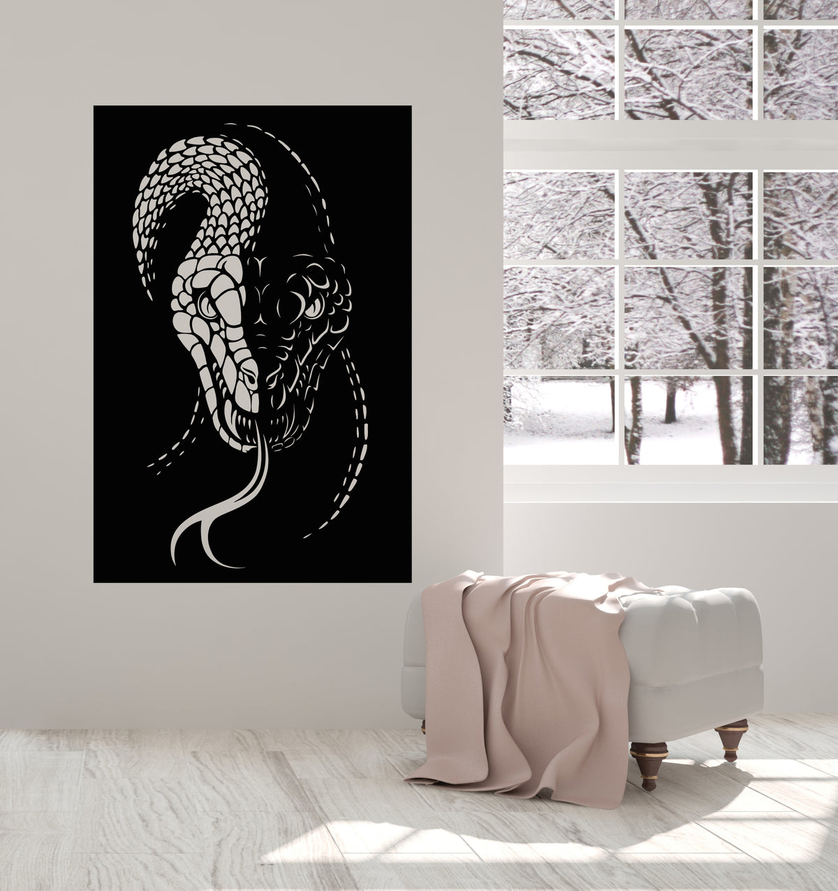 Vinyl Wall Decal Snake Reptile Dangerous Dark Background Stickers Mura ...