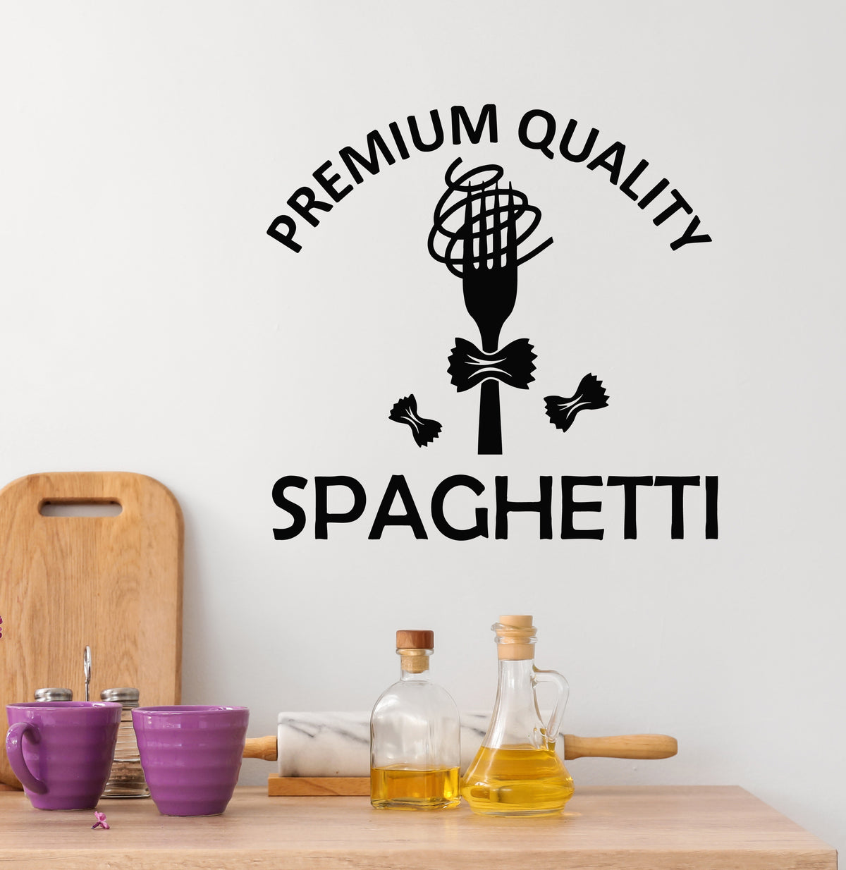 Vinyl Wall Decal Spaghetti Premium Quality Italian Restaurant Food Sti ...