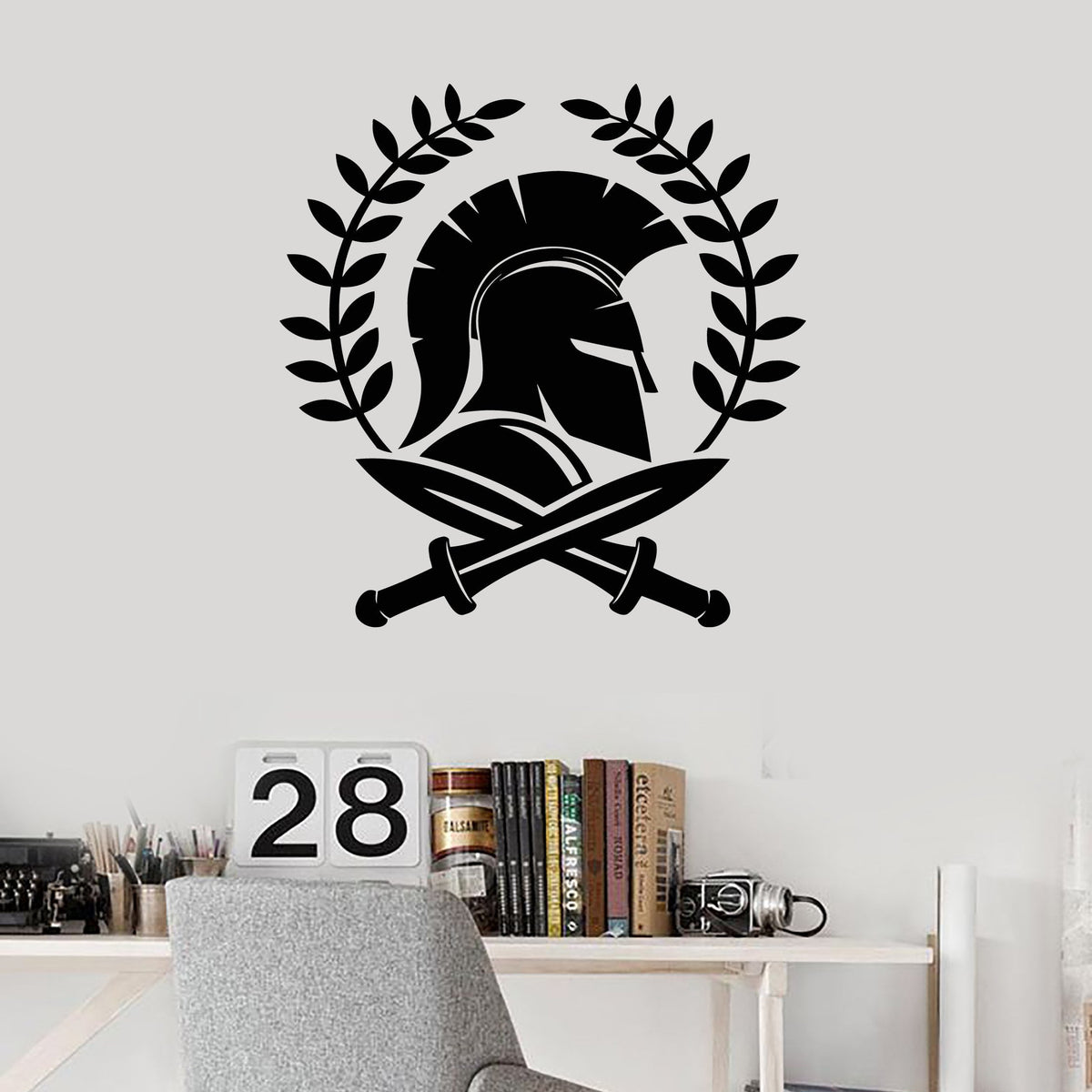 Spartan Warrior Vinyl Wall Decal Swords Ancient Greece World Stickers ...