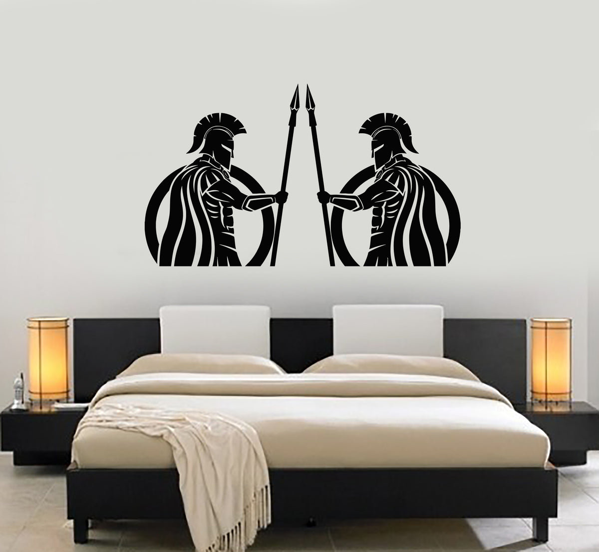 Vinyl Wall Decal Spartans With Spears And Shields Roman Stickers Mural ...