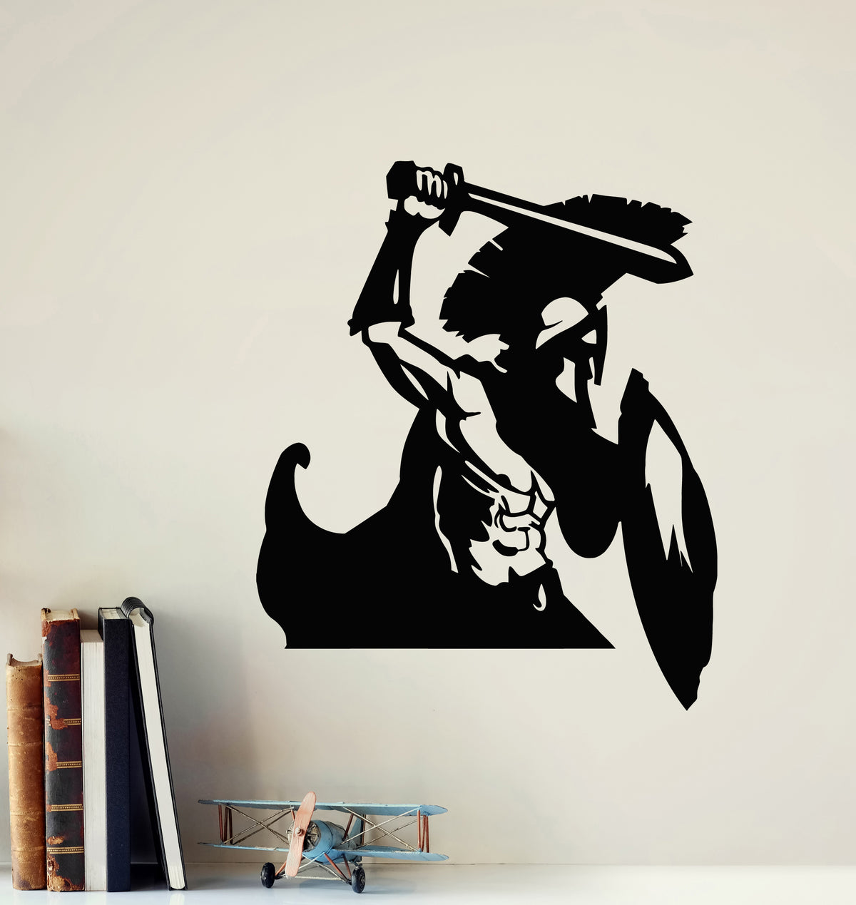 Vinyl Wall Decal Spartan Shield And Spear Ancient Greek Warrior Sticke ...