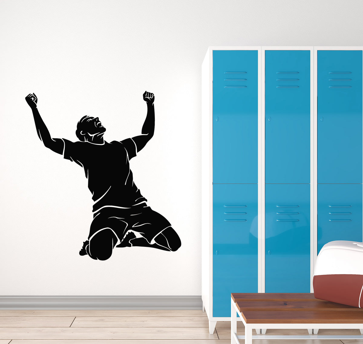 Vinyl Wall Decal Soccer Sport Player Game Ball Victory Stickers Mural ...