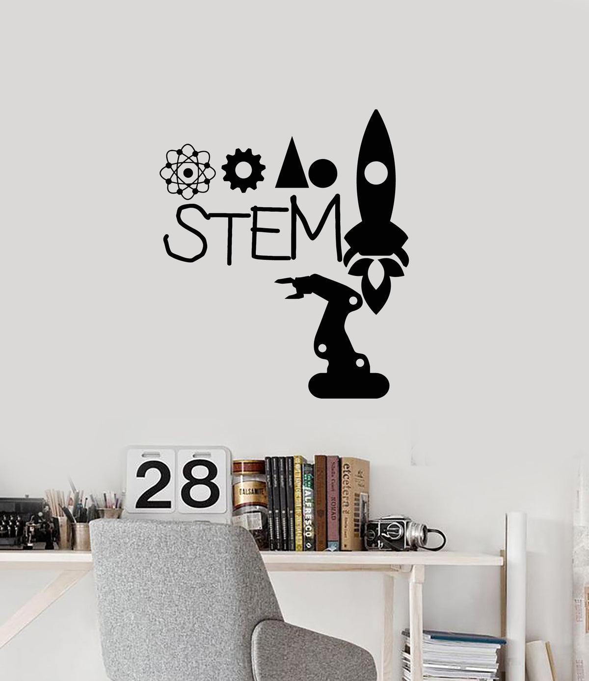 Vinyl Wall Decal Stem Education Science Lab Classroom Interior Idea St ...