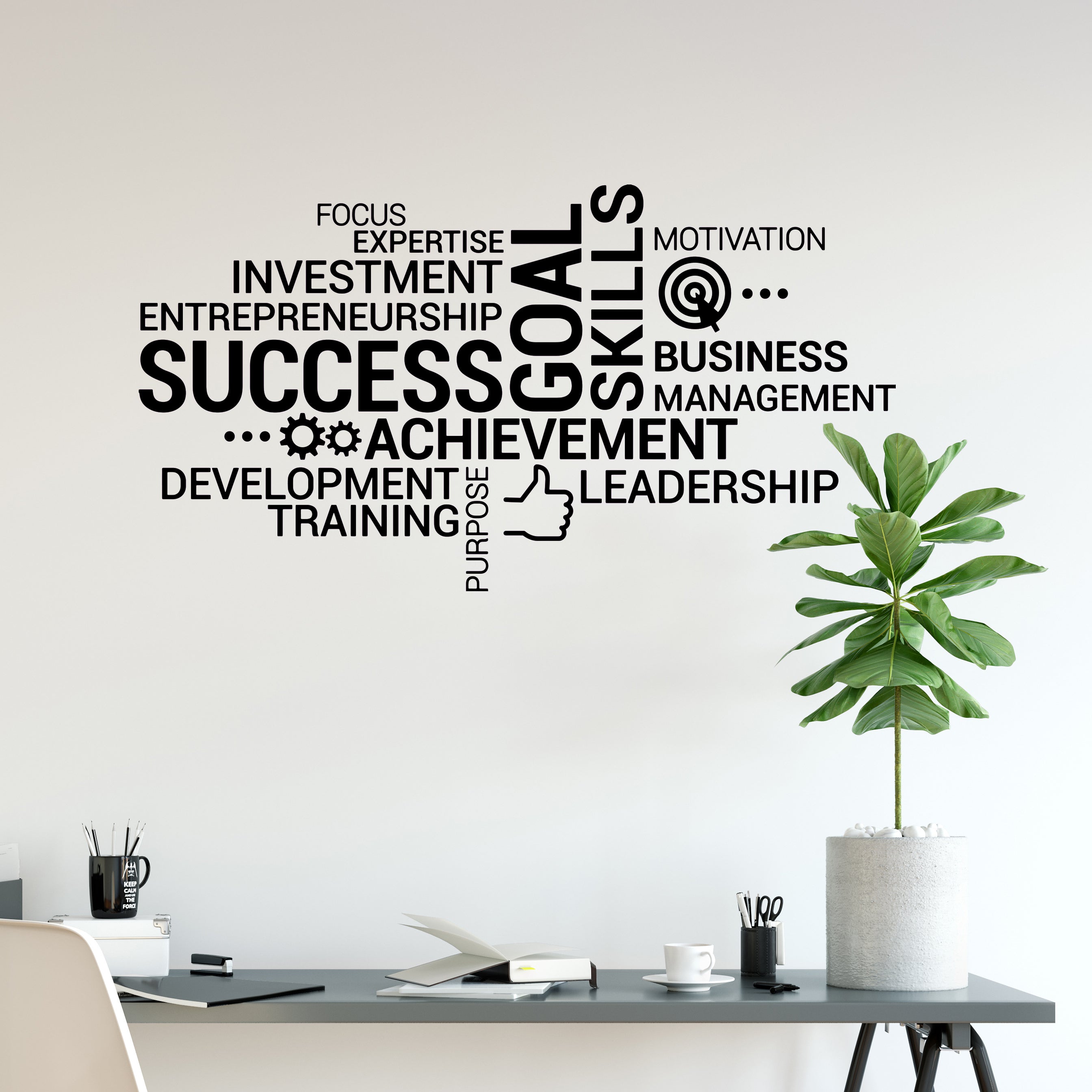 Vinyl Wall Decal Success Office Motivational Words Business Decor Lead ...