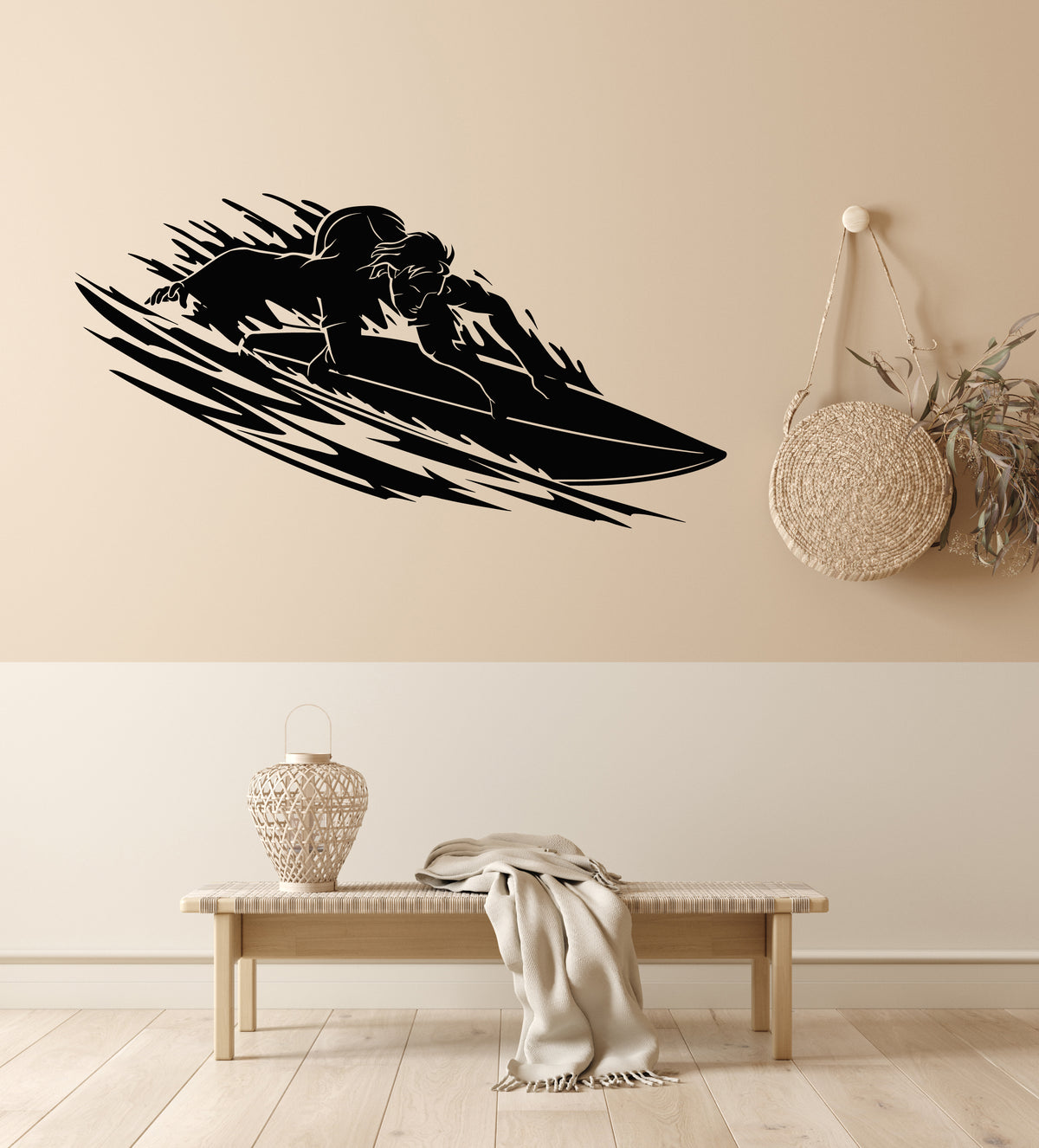 Vinyl Wall Decal Surfer on Wave Surfing Marine Sport Extreme Stickers ...