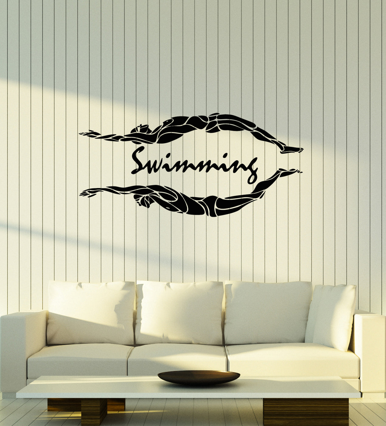 Vinyl Wall Decal Swimming Pool Swimmers Swim Water Sport Stickers Mura ...