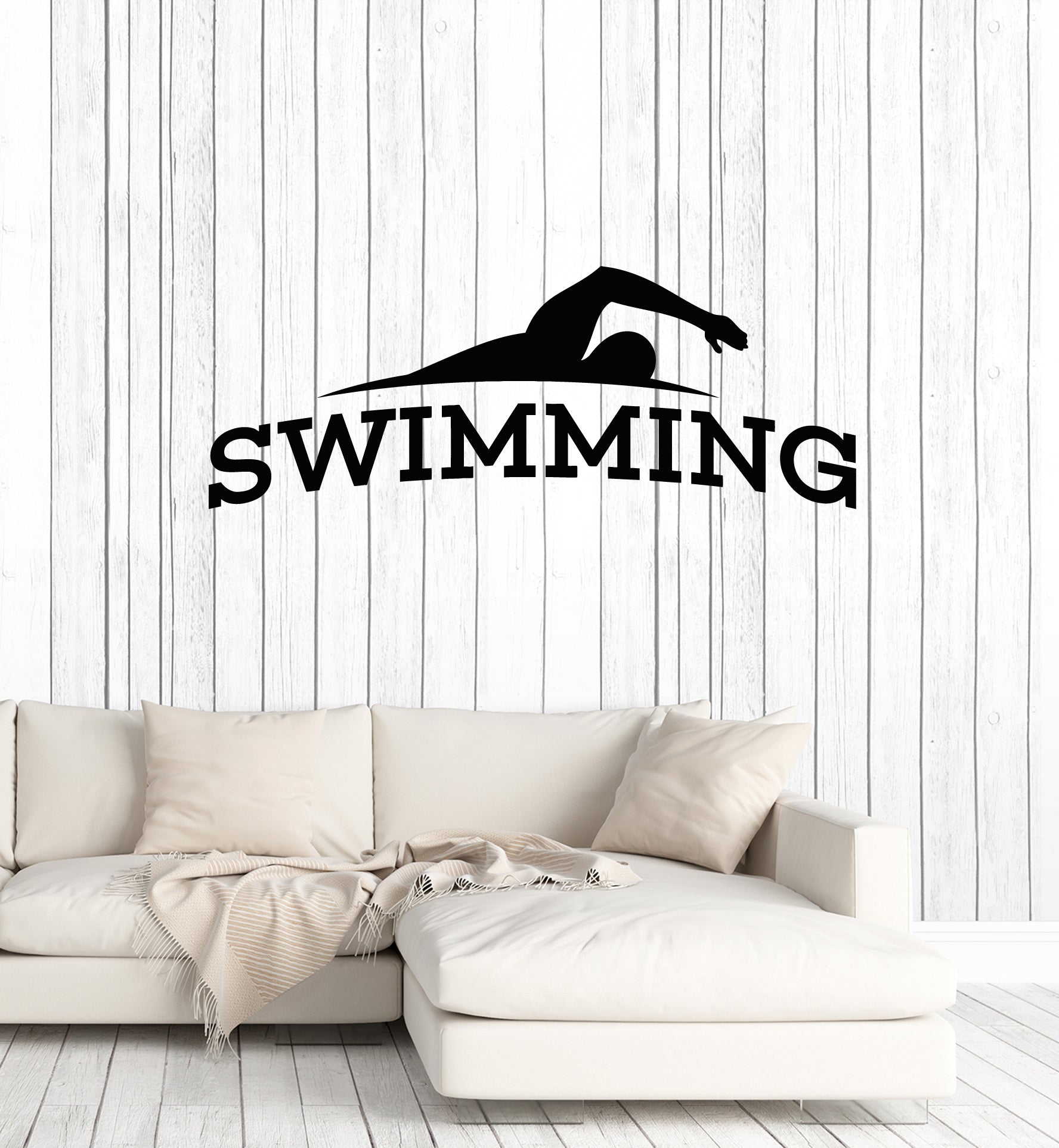 Vinyl Wall Decal Swimming Pool Word Swimmer Swim Teen Room Decor Stick ...