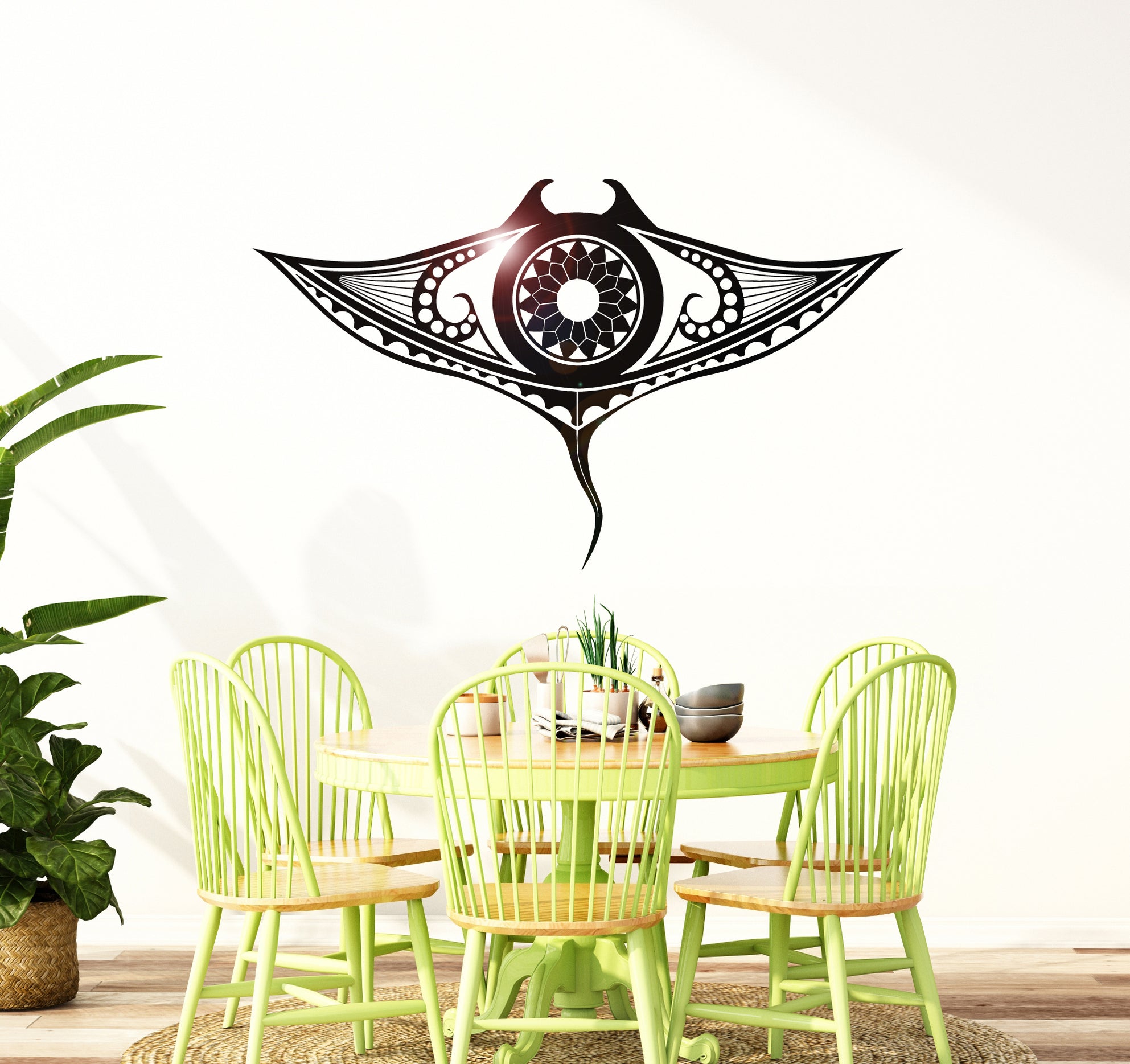 Vinyl Wall Decal Manta Ray Marine Ocean Animal Tribal Decor Stickers U ...