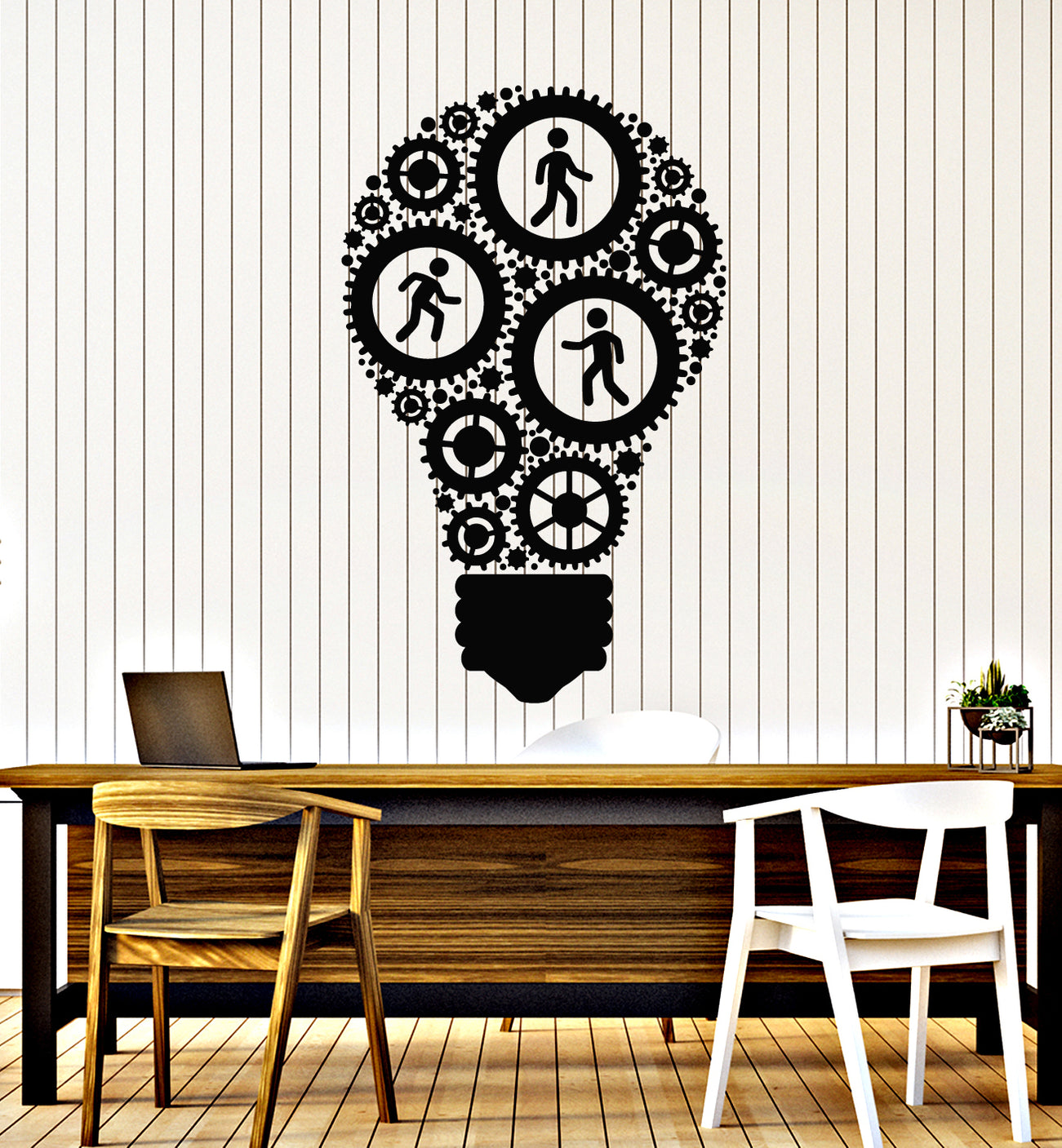 Vinyl Wall Decal Gears Work Office Working Space Team Work Stickers Mu ...