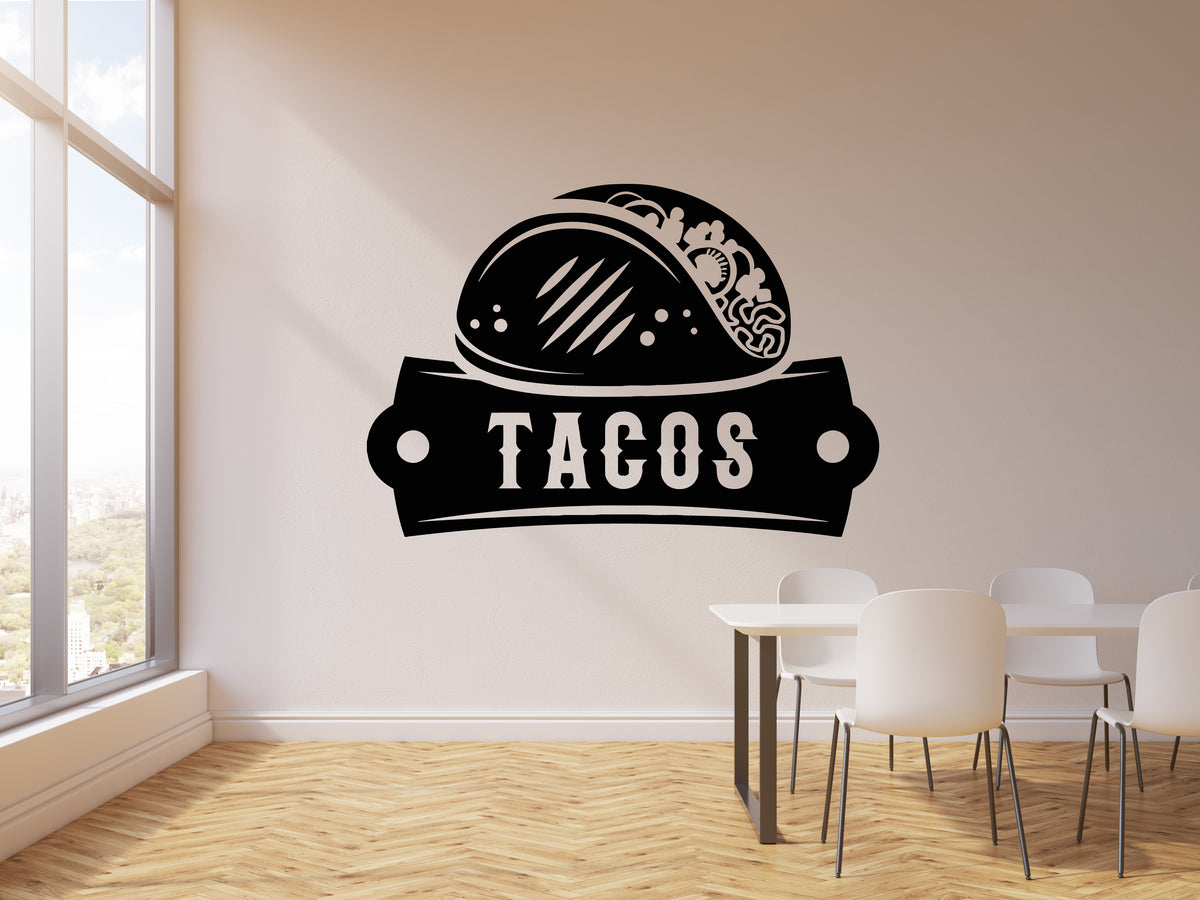 Vinyl Wall Decal Traditional Mexican Food Tasty Tacos Kitchen Decor St ...