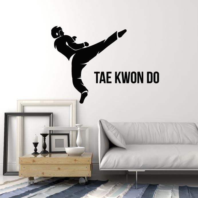 Vinyl Wall Decal Taekwondo Fighter Martial Art Lettering Fight Club St ...