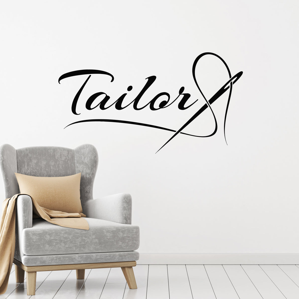 Vinyl Wall Decal Tailor Needle Thread Atelier Studio Tailoring Art Dec ...