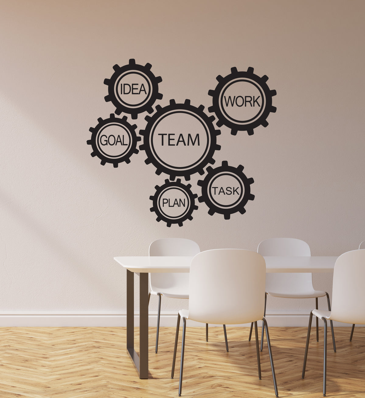 Vinyl Wall Decal Gears Teamwork Team Idea Office Room Art Stickers Mur ...