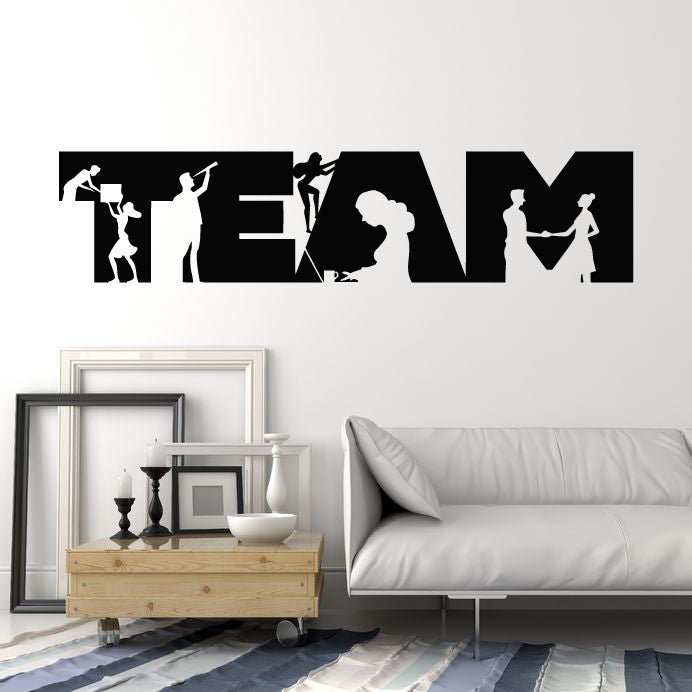 Vinyl Wall Decal Team Work Job Success Office Space People Stickers Mu ...