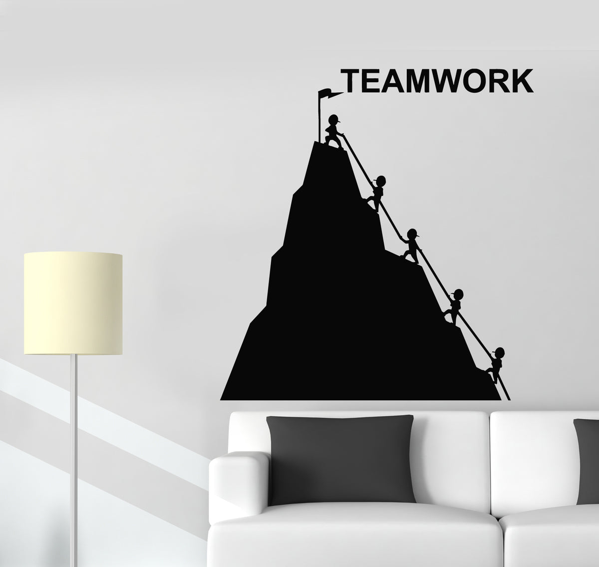 Vinyl Wall Decal Teamwork Job Work Office Top Mountain Stickers Mural ...