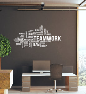 Vinyl Wall Decal Teamwork Motivation Team Work Business Office Space D ...