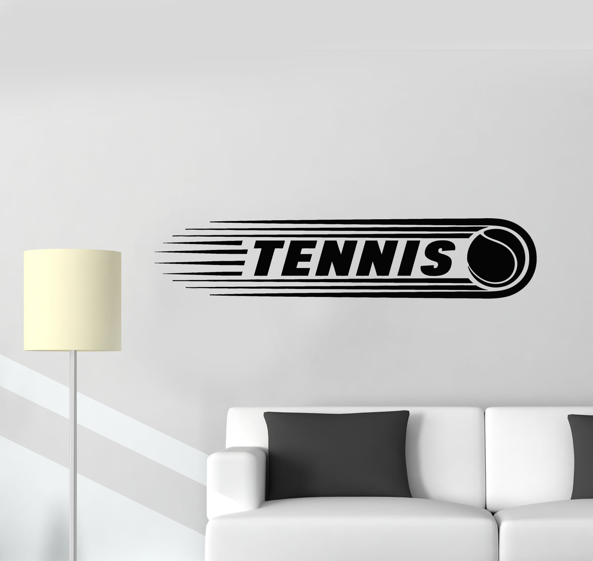 Vinyl Wall Decal Tennis Ball Sports Game Room Racquet Club Stickers Mu ...