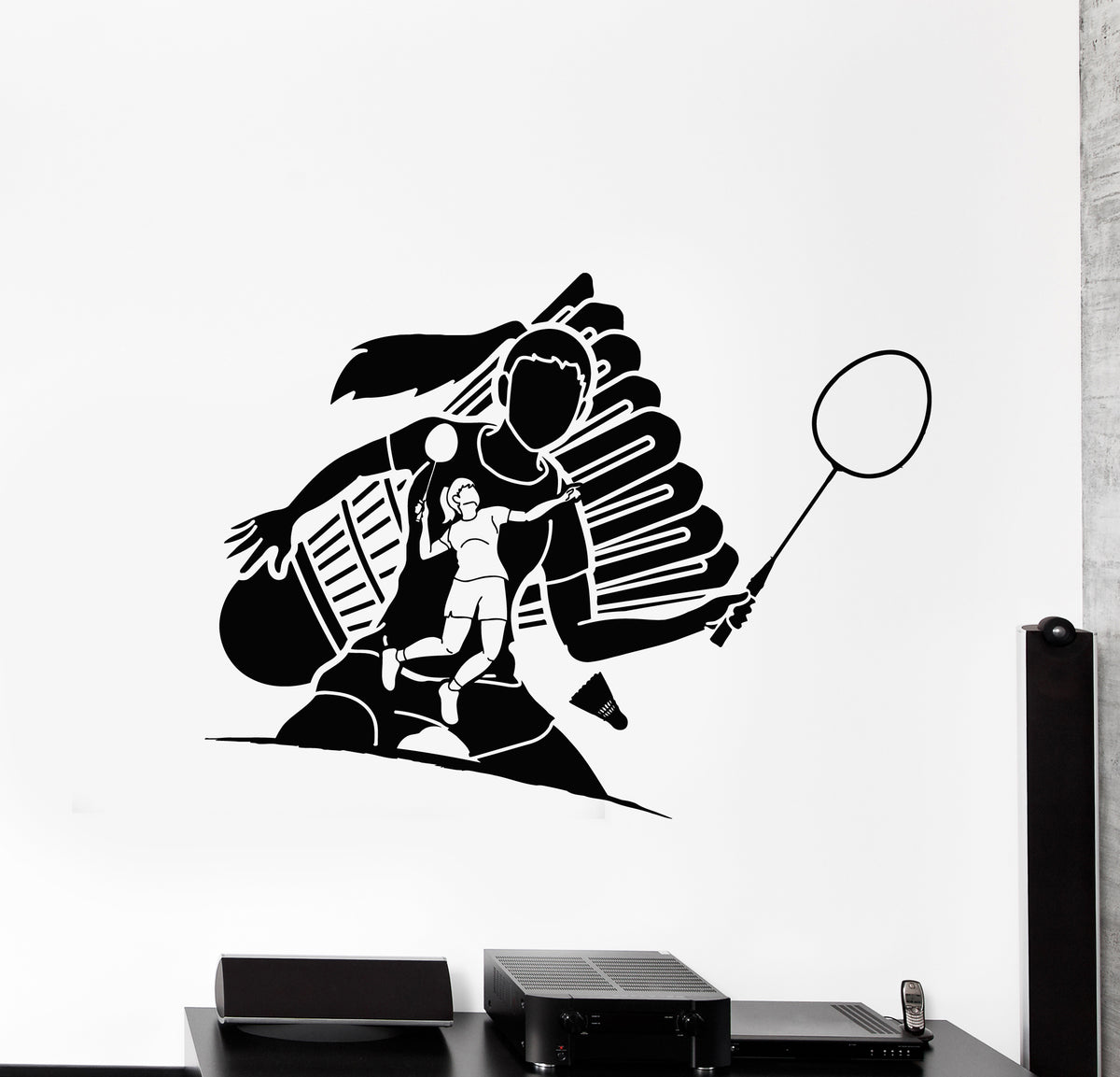 Vinyl Wall Decal Sport Athlete Game Tennis Ball Court Racket Stickers ...