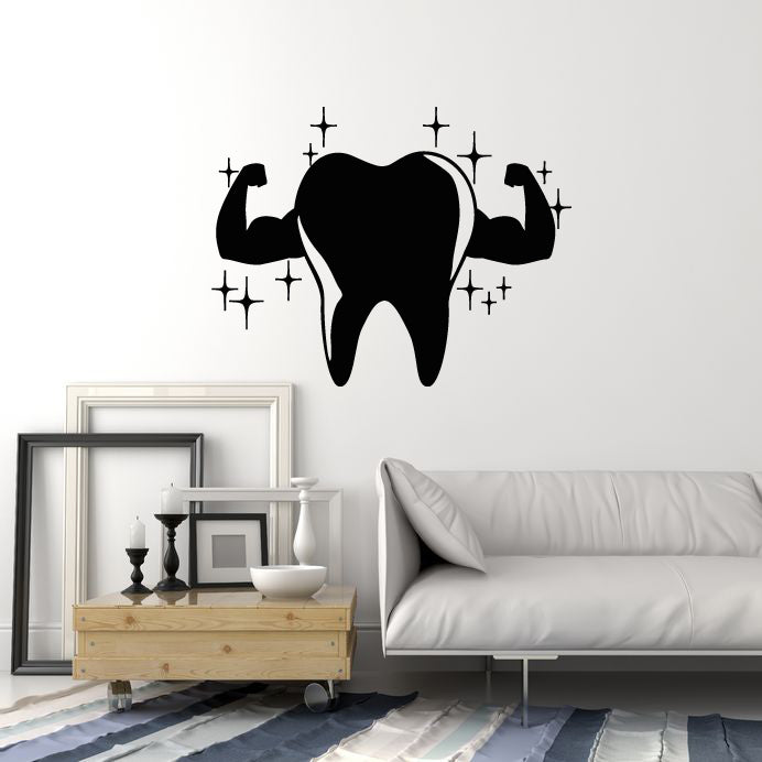 Vinyl Wall Decal Tooth Muscle Dentist Stomatology Clinic Dental Care S ...