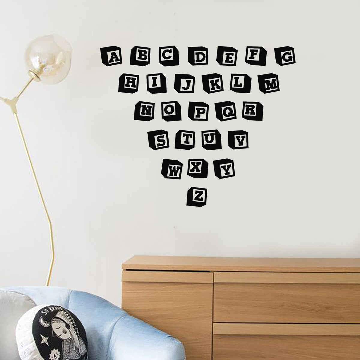 Vinyl Wall Decal Toy Blocks Alphabet ABC Nursery School Class Child Ro ...