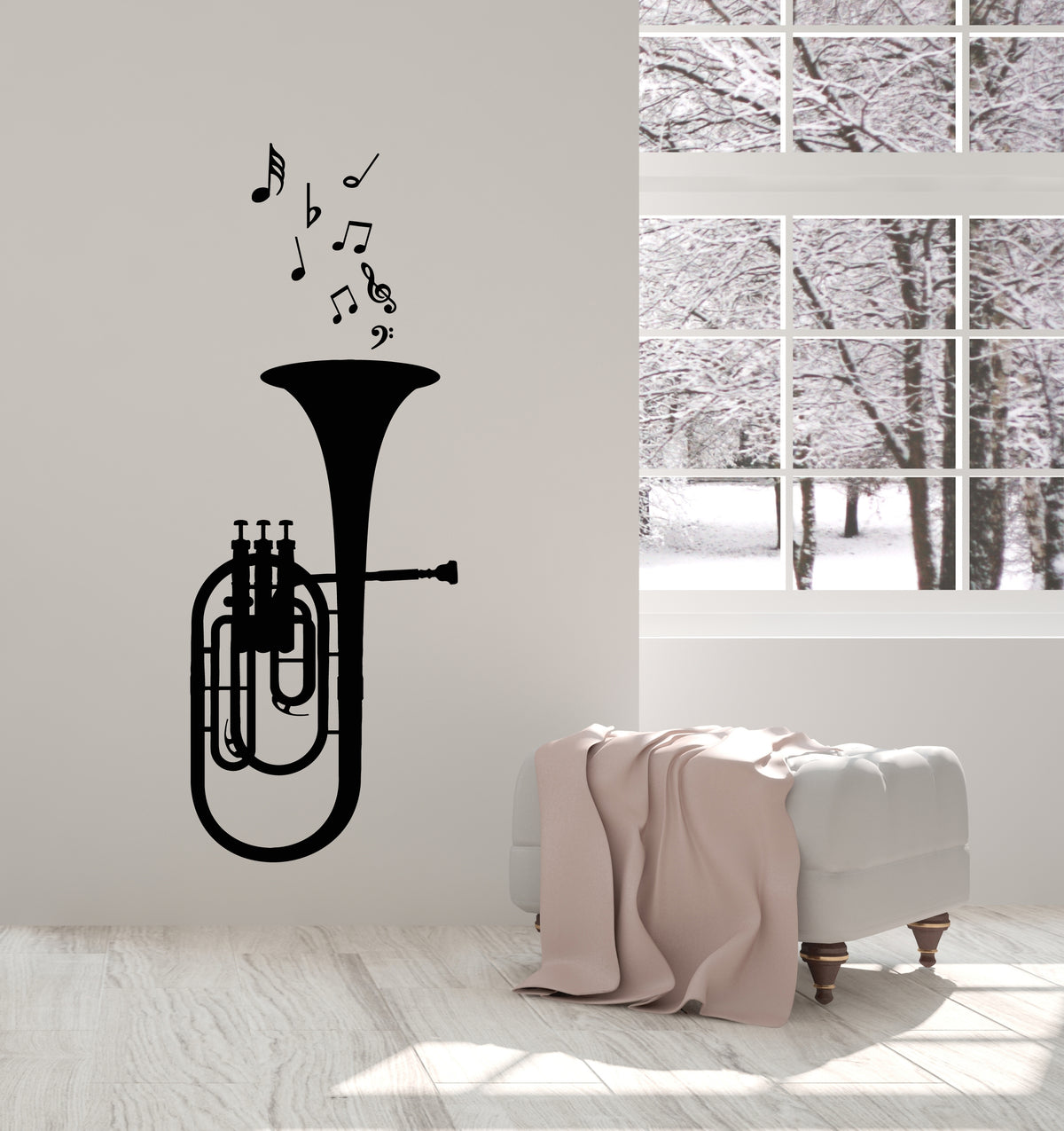 Vinyl Wall Decal Trumpet Musical Notes Instrument Music Stickers Mural ...