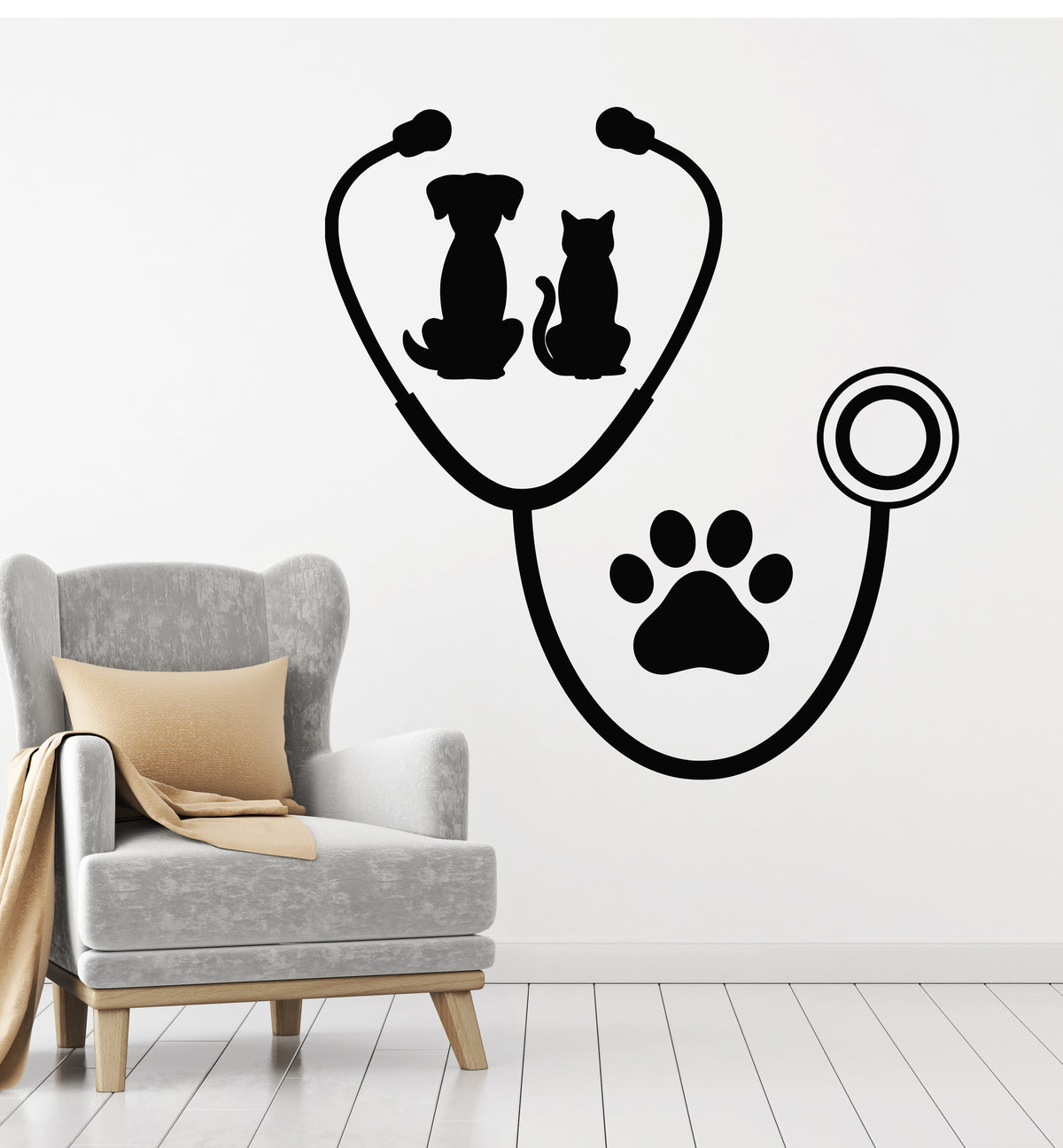 Vinyl Wall Decal Dog Cat Pets Home Animals Veterinary Clinic Stickers ...