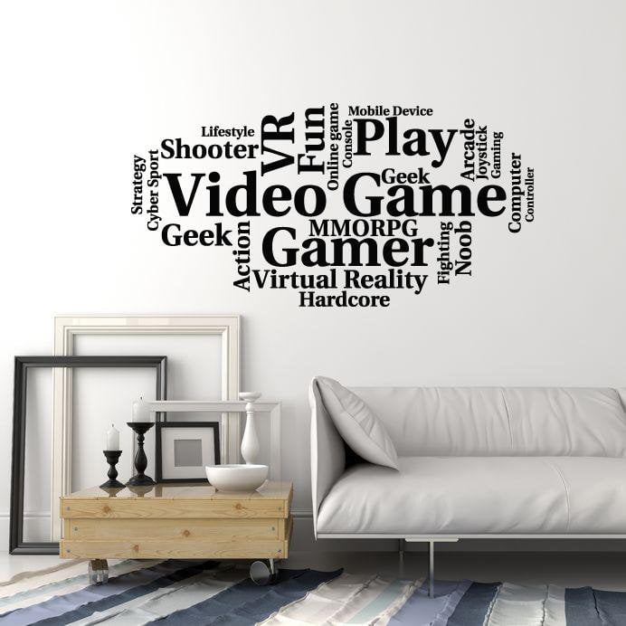 Vinyl Wall Decal Video Games Cloud Words Gamer Room Art Decoration Sti ...