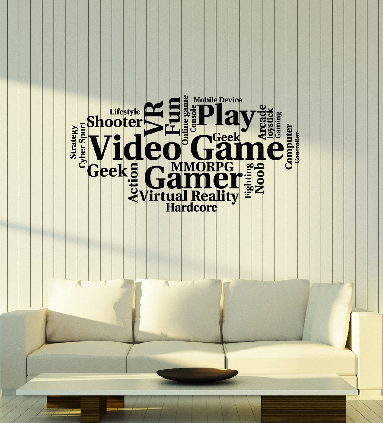 Vinyl Wall Decal Video Games Cloud Words Gamer Room Art Decoration Sti ...