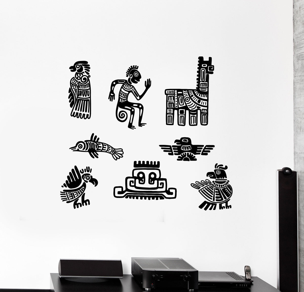 Vinyl Wall Decal Ancient Mayan Symbols Aztecs Stickers Murals Unique G ...