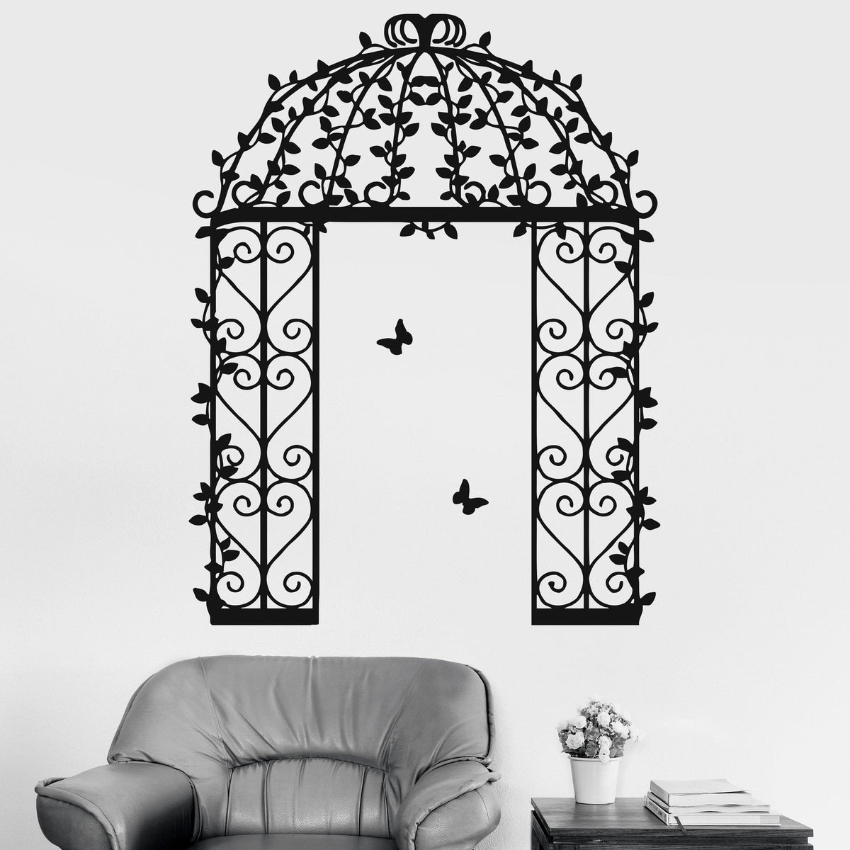 Vinyl Wall Decal Arch Gate Wedding Garden Room Decor Farm Stickers Uni ...
