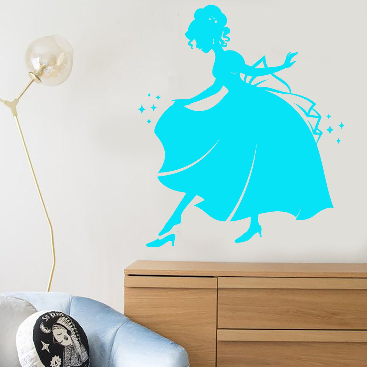 Vinyl Wall Decal Cinderella Princess Fairy Tale Story Nursery Children ...