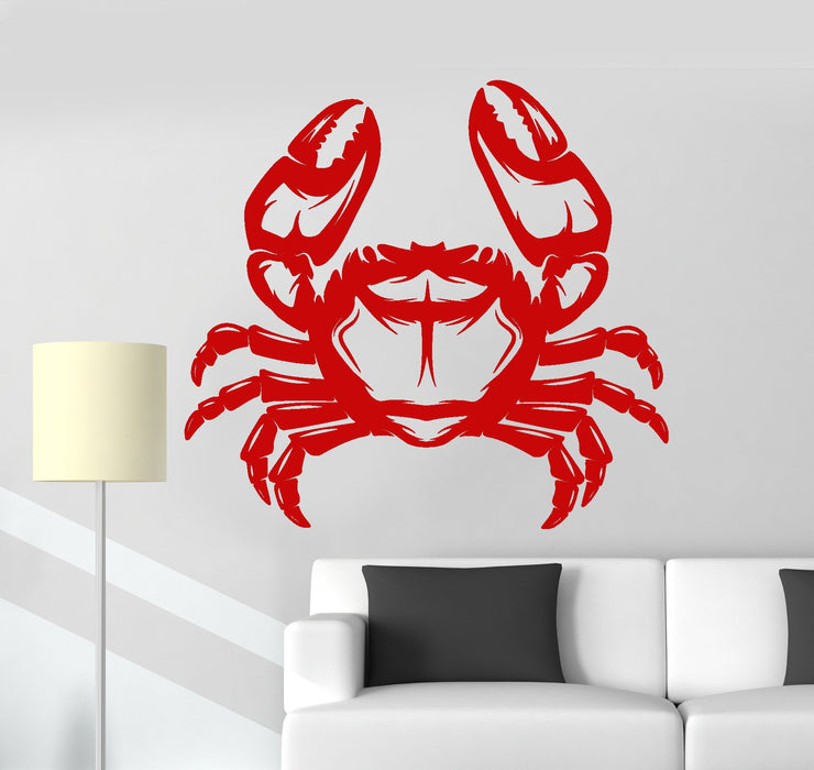 Vinyl Wall Decal Crab Seafood Restaurant Ocean Animal Stickers Unique ...