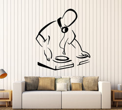 Vinyl Wall Decal DJ Music Night Club Musician Headphones Stickers (243 ...