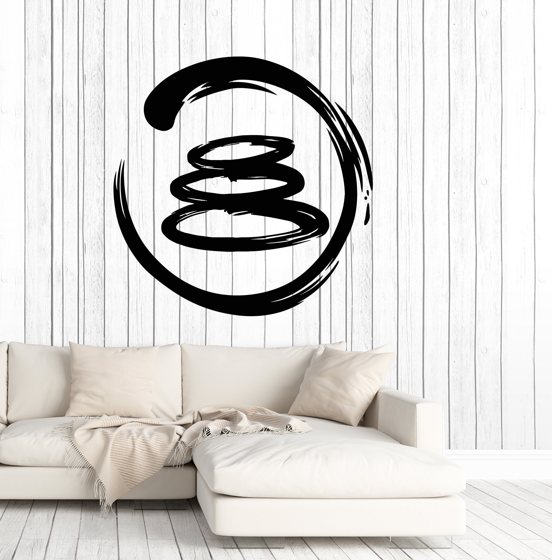 Vinyl Wall Decal Enso Circle Yoga Meditation Room Stickers (3295ig ...