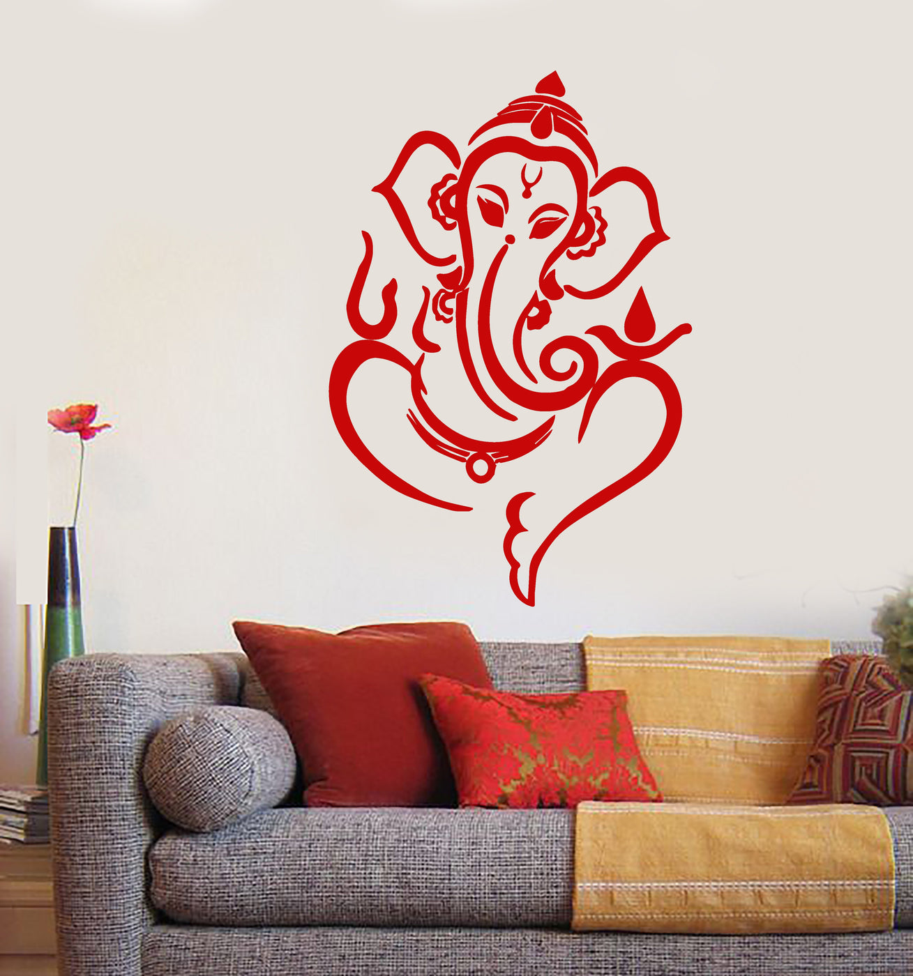Vinyl Wall Decal Ganesha Elephant God Hindu Hinduism Stickers (2368ig ...