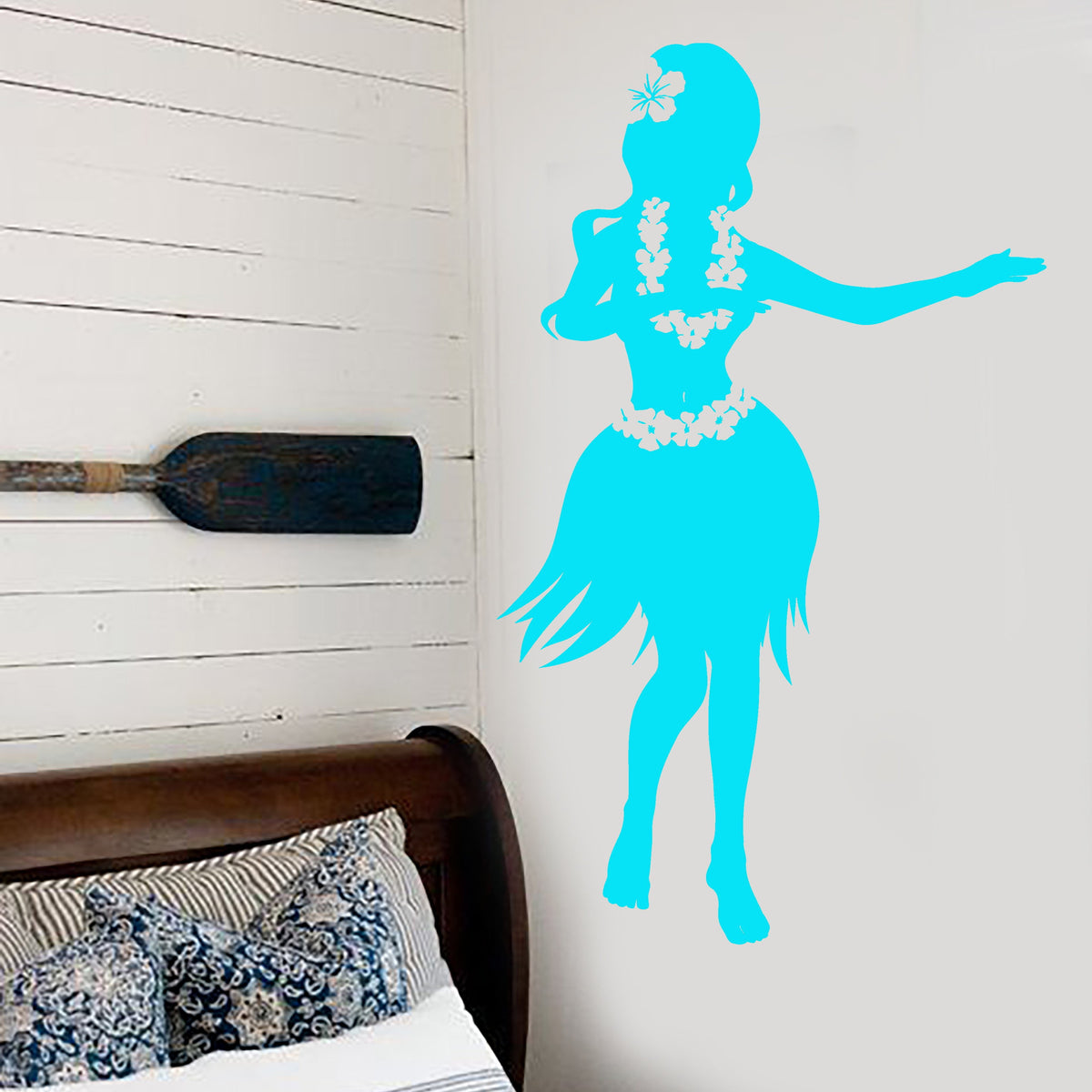 Vinyl Wall Decal Hawaiian Girl Sea Beach Style Dancing Stickers Unique ...
