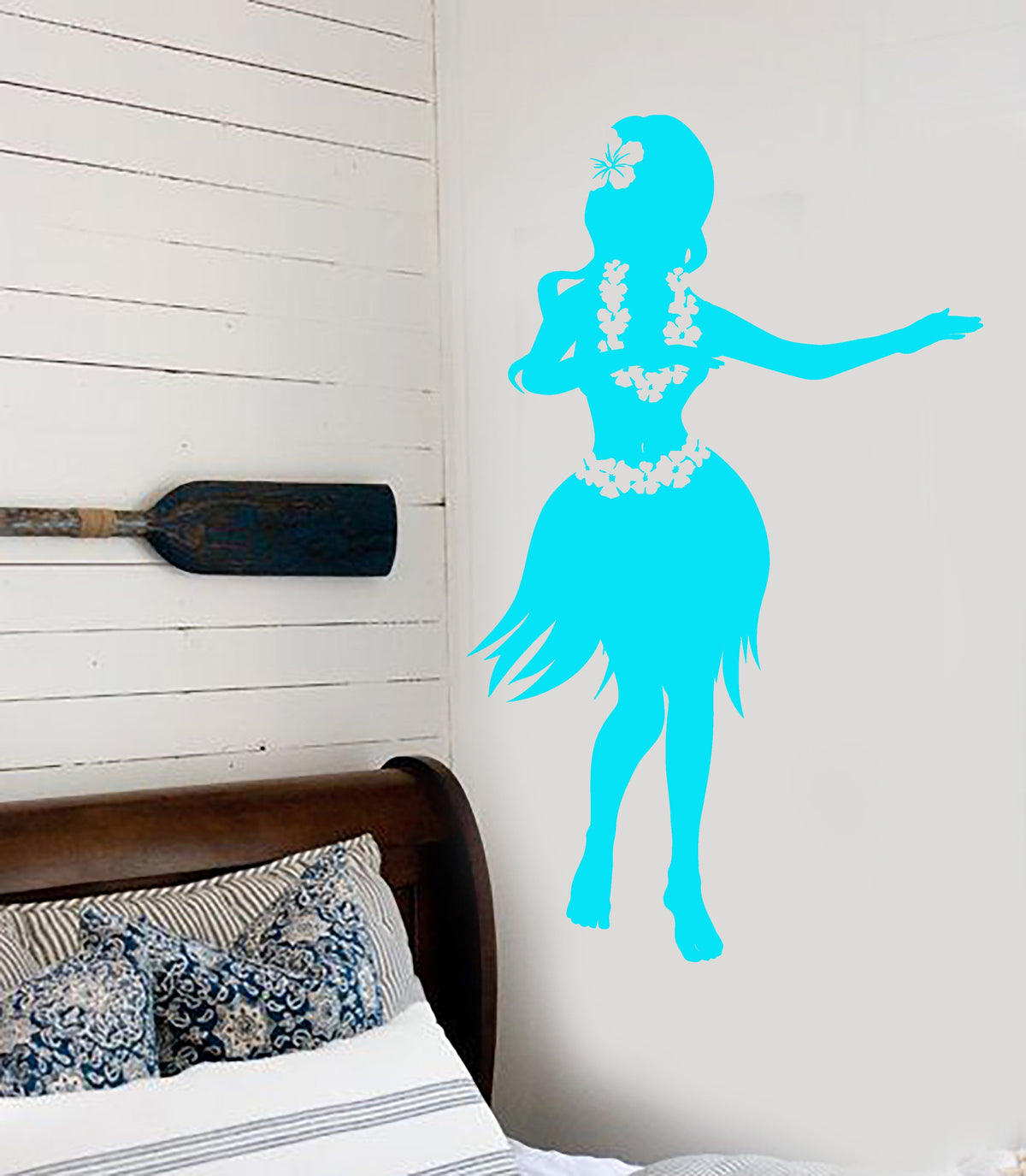 Vinyl Wall Decal Hawaiian Girl Sea Beach Style Dancing Stickers Unique ...