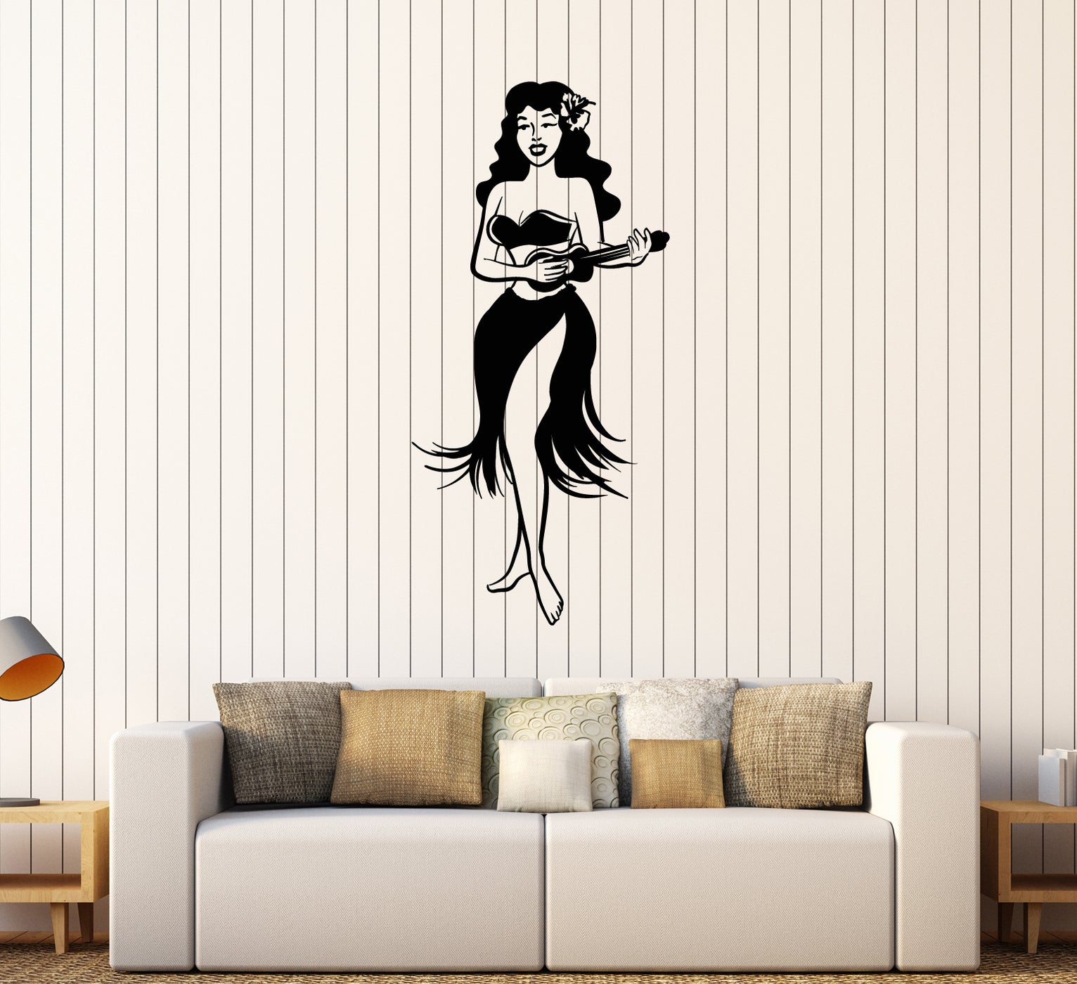 Vinyl Wall Decal Hawaii Ukulele Hawaiian Girl Hula Dancer Stickers (33 ...