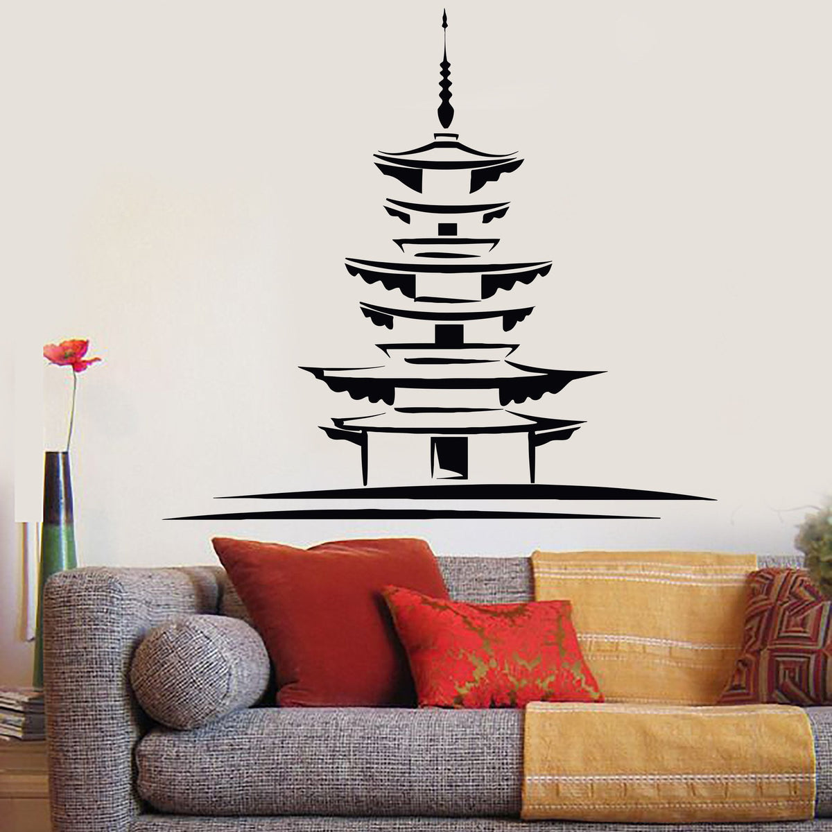 Vinyl Wall Decal Japan Japanese Architecture Oriental Decor Art Sticke ...