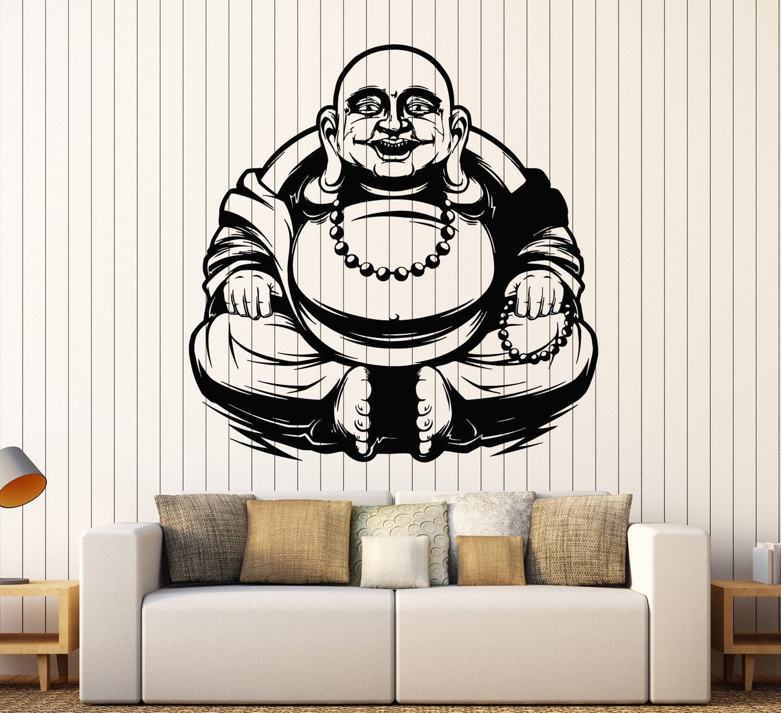 Vinyl Wall Decal Laughing Buddha Buddhism Monk Stickers Unique Gift (i ...