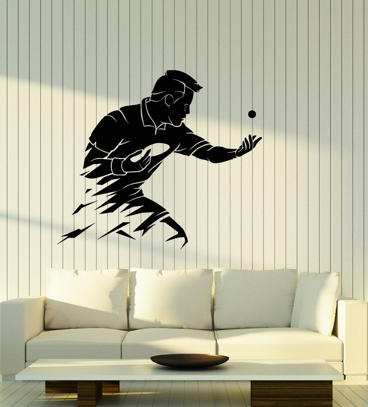 Vinyl Wall Decal Abstract Table Tennis Olympic Games Sport Ball Sticke ...