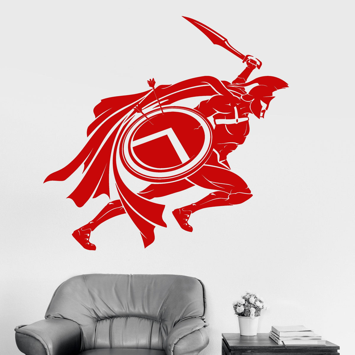 Vinyl Wall Decal Spartan Warrior Boys Room War Stickers Mural Unique G ...
