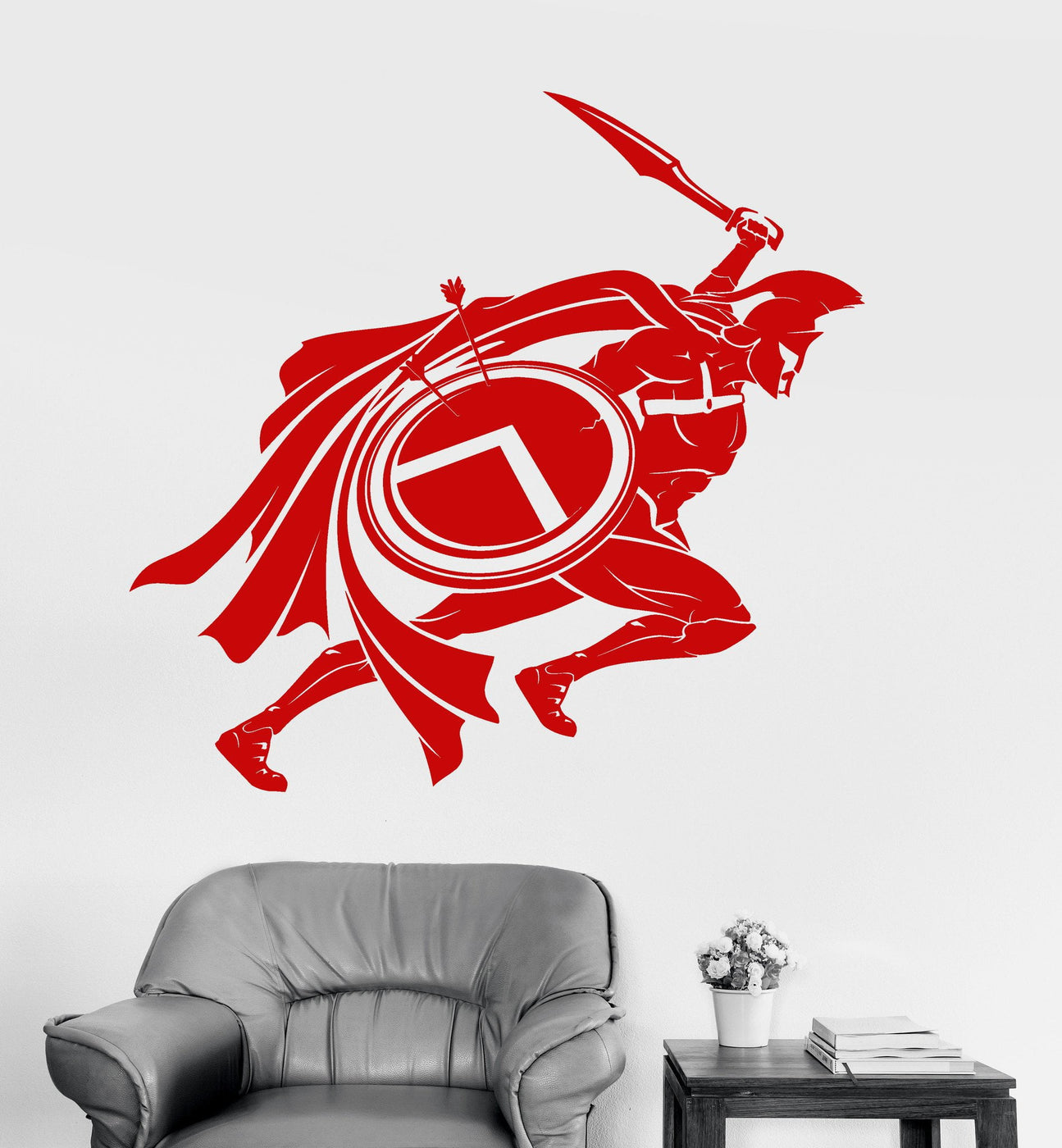 Vinyl Wall Decal Spartan Warrior Boys Room War Stickers Mural Unique G ...