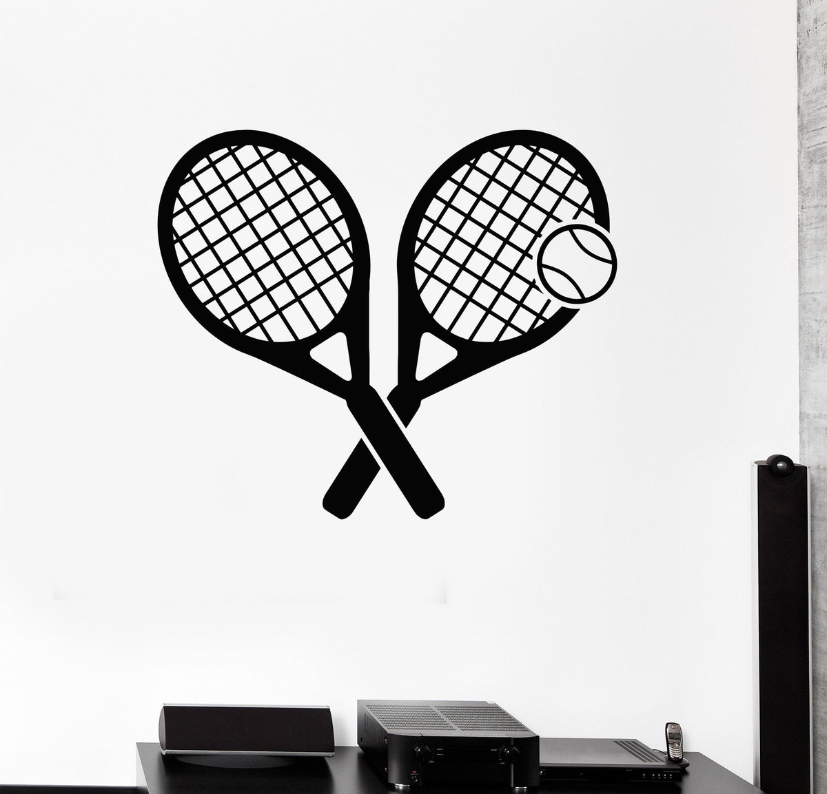 Vinyl Wall Decal Tennis Racket Sport Game Stickers Mural Unique Gift ...