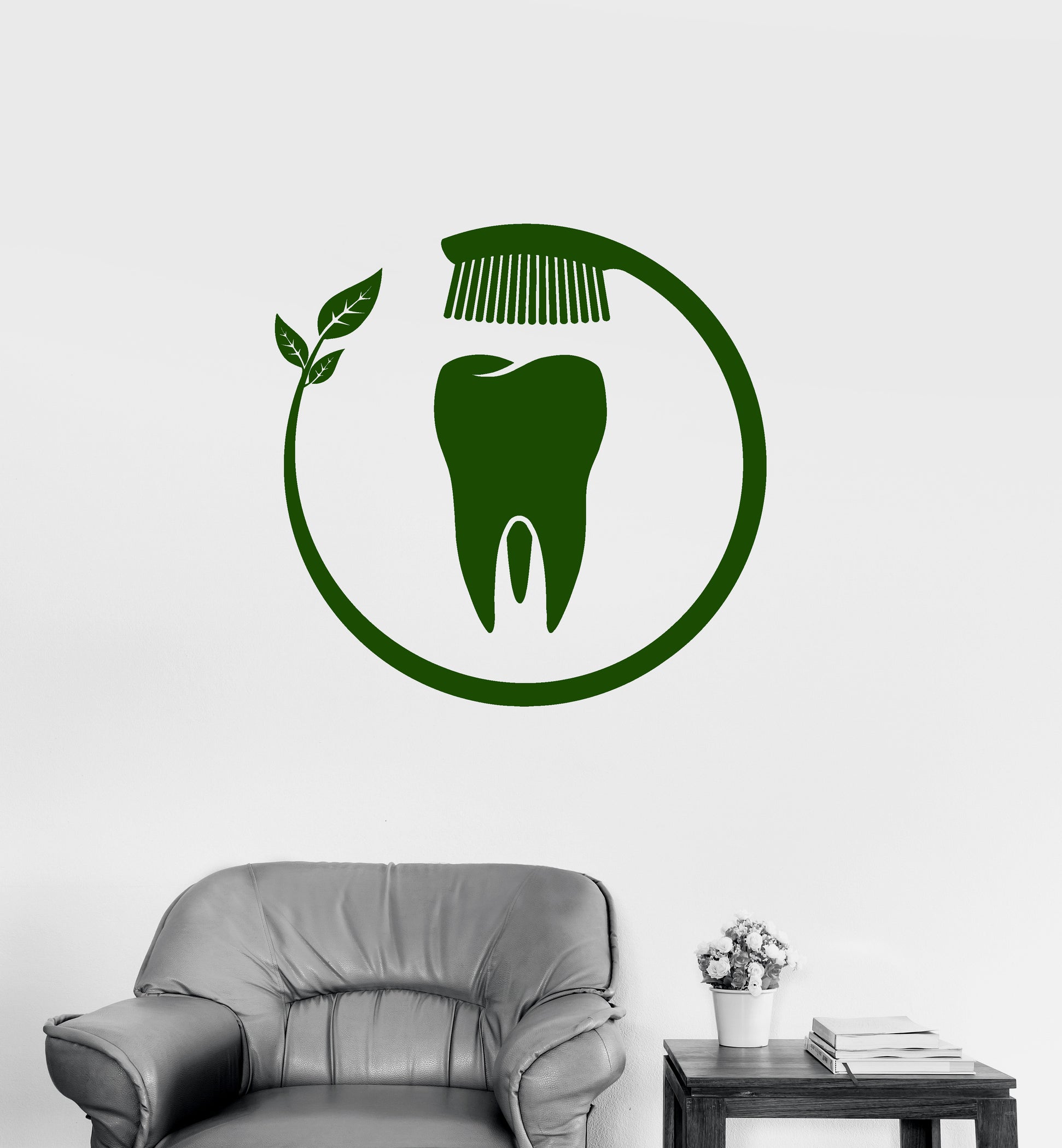 Vinyl Wall Decal Dental Clinic Logo Tooth Toothbrush Stickers (3335ig ...