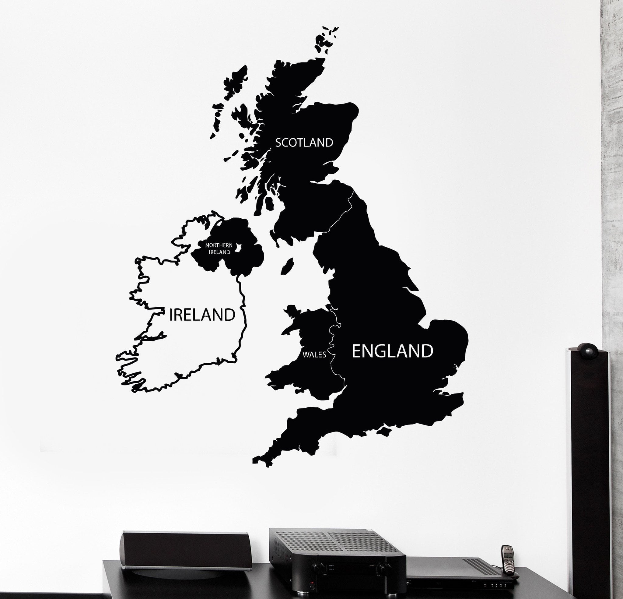 Vinyl Wall Decal Great Britain United Kingdom UK Map Stickers Unique G ...